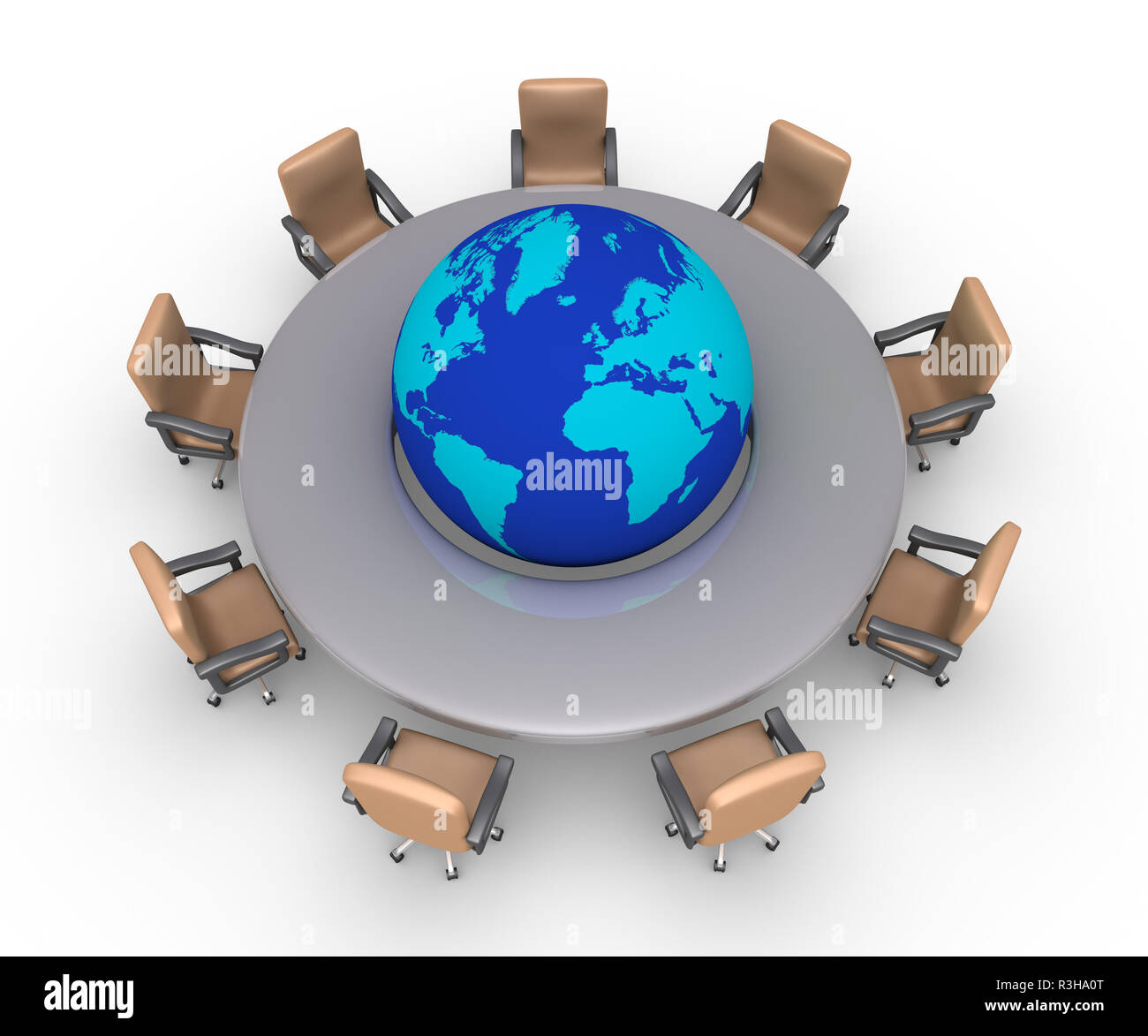 Chairs around round office table hi-res stock photography and images ...