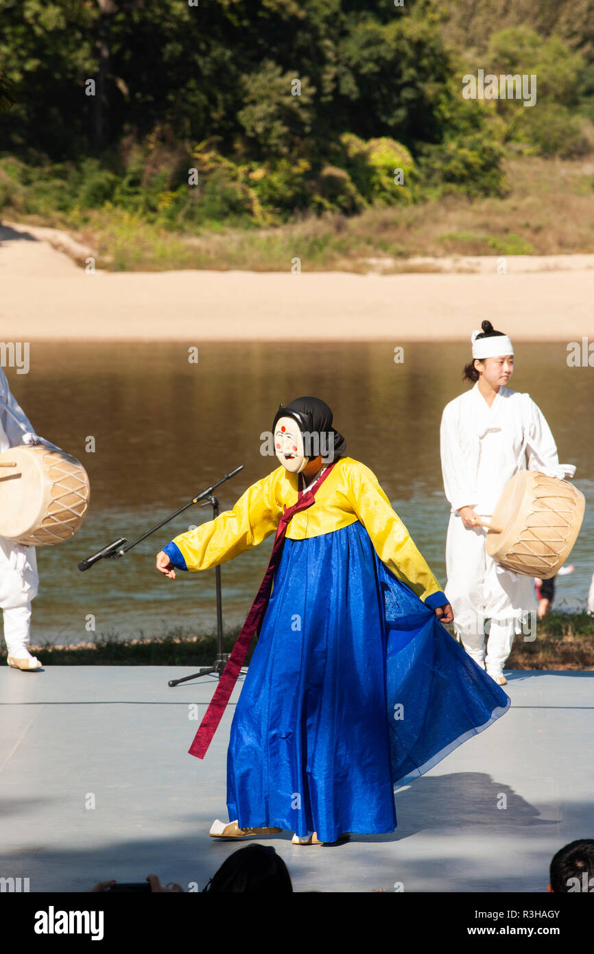 Traditional masque performance Talchum(hahoe mask dance drama) in ...