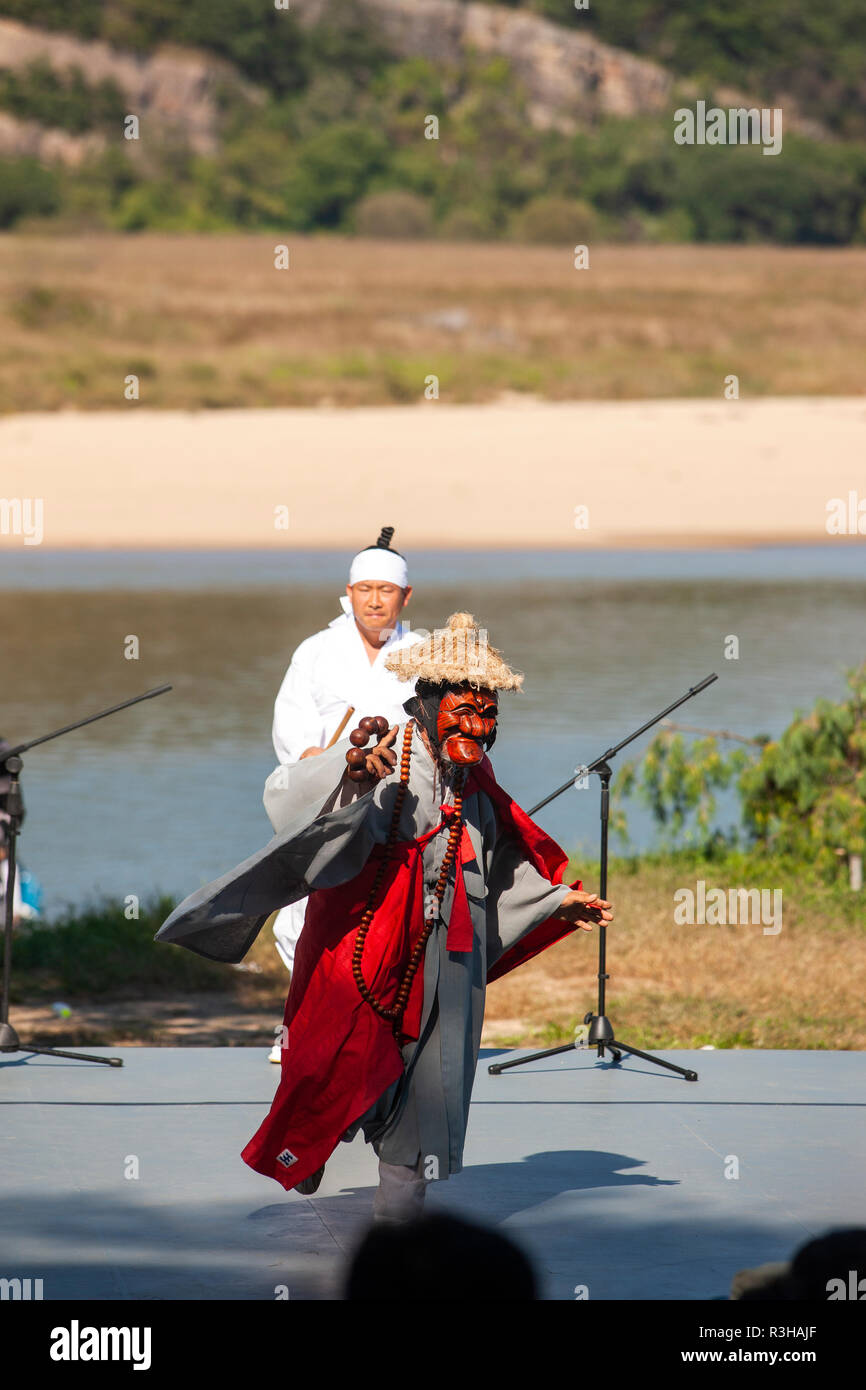 Traditional masque performance Talchum(hahoe mask dance drama) in ...