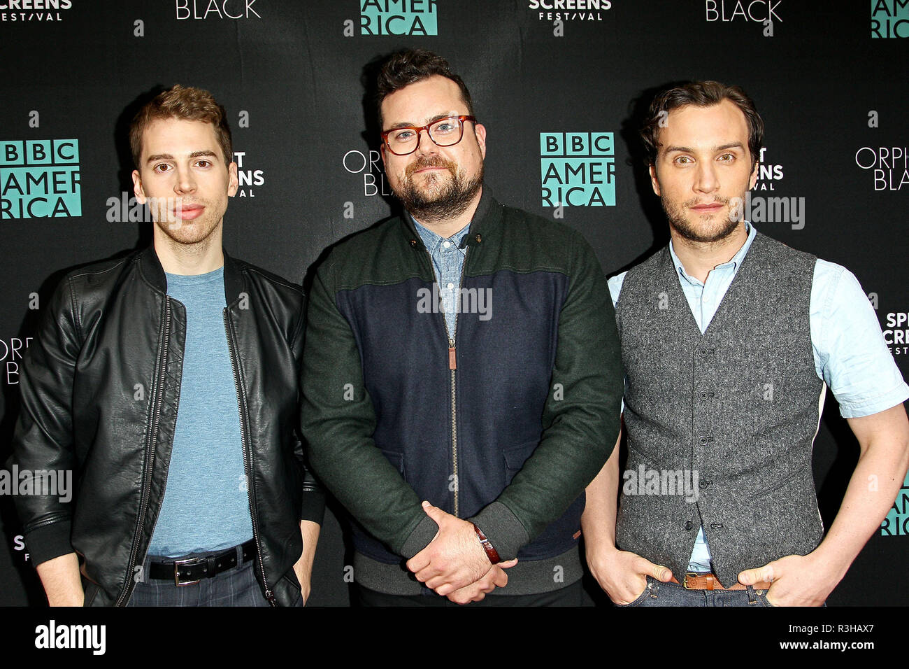 NEW YORK, NY - JUNE 06: Jordan Gavaris, Kristian Bruun and Ari Millen ...
