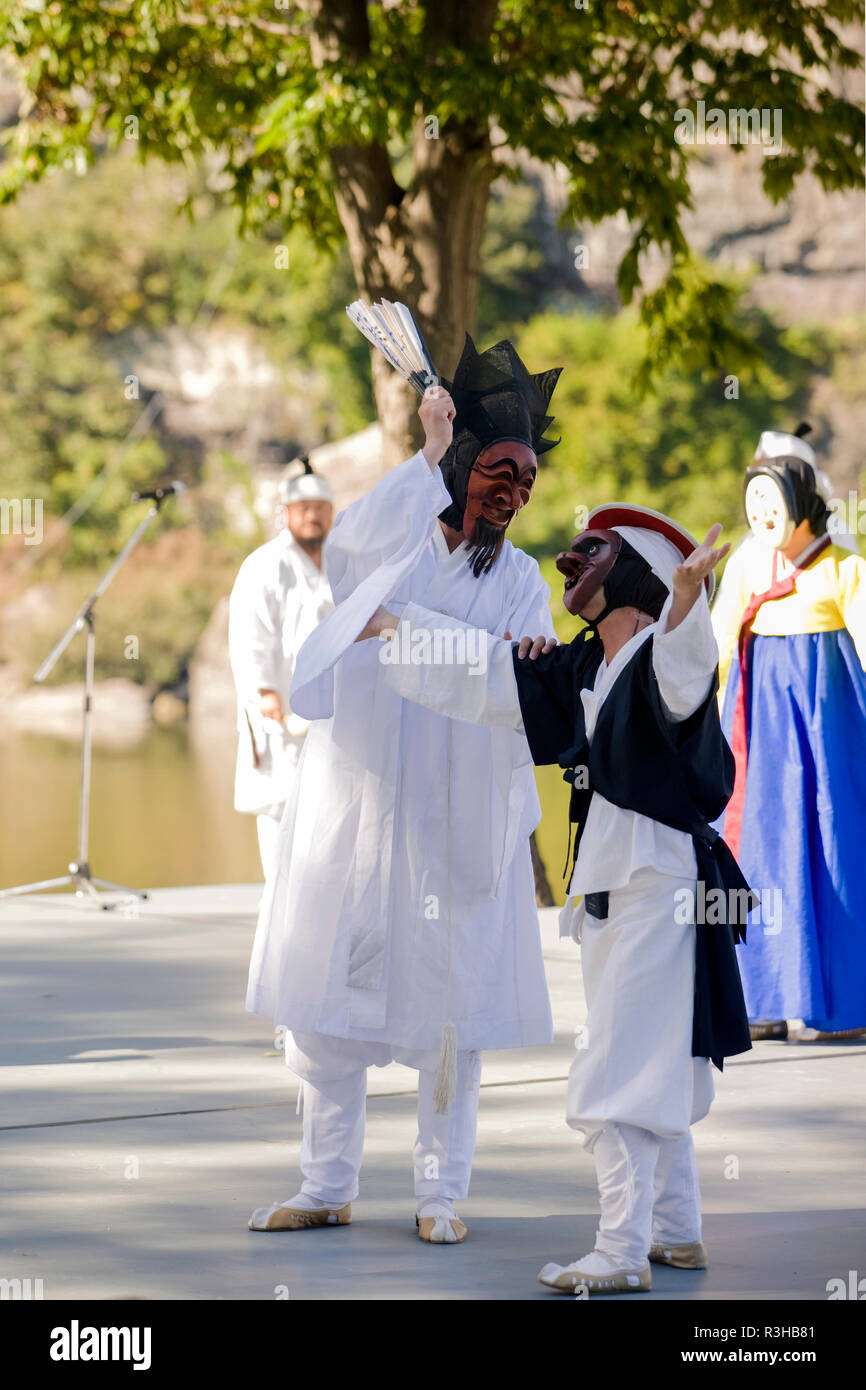 Traditional masque performance Talchum(hahoe mask dance drama) in ...