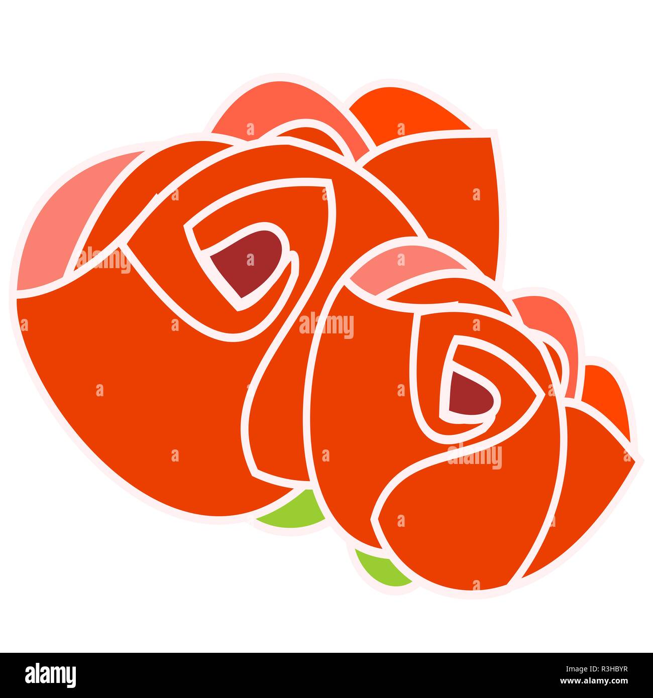 Two Rose Flowers Symbolizing Love Stock Photo - Alamy