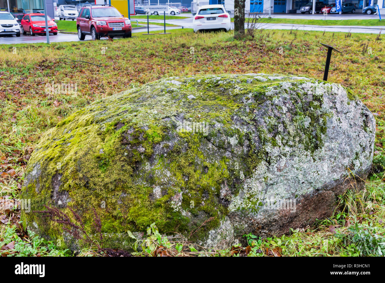 Ancient sacrificial stone in Hämeenlinna Finland Stock Photo - Alamy