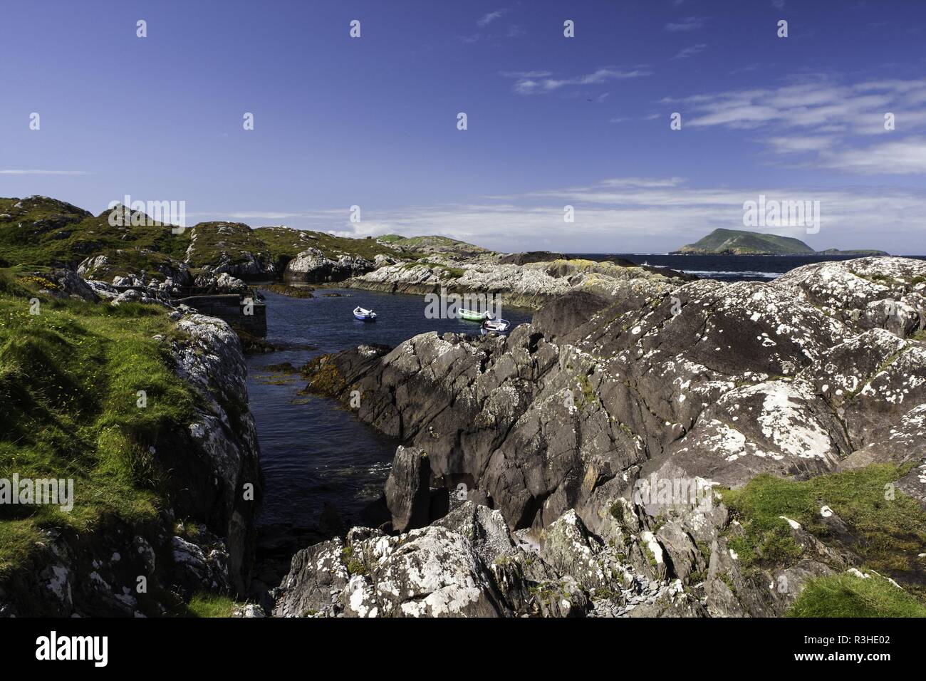 small bay with fishing boats Stock Photo - Alamy