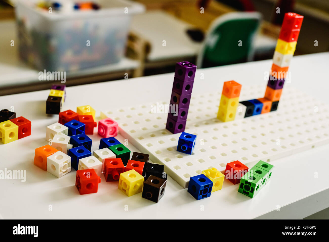 Montessori material, game to learn addition, made in colorful plastic ...