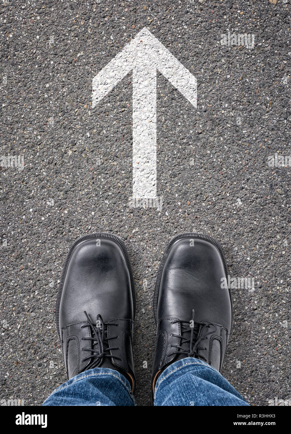 arrow on ground Stock Photo - Alamy