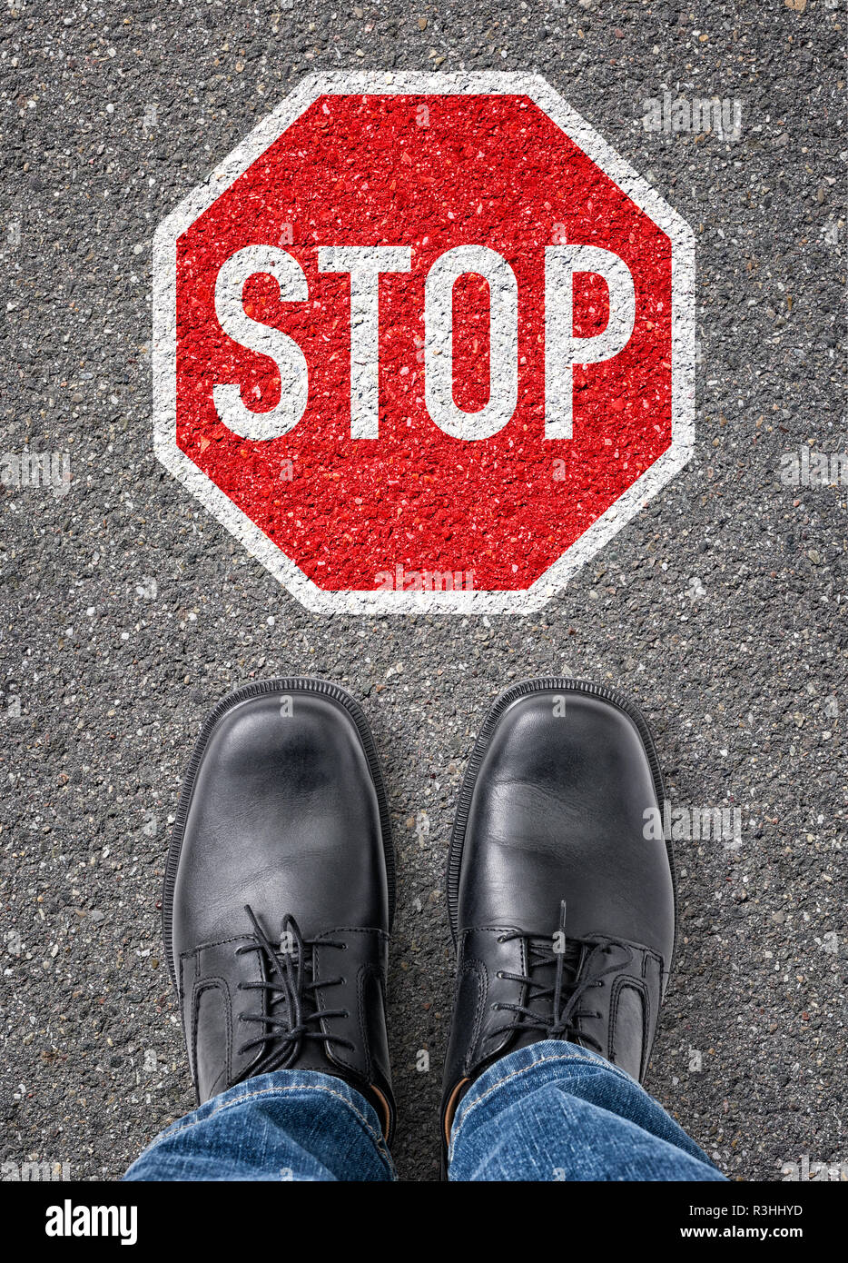 text on the bottom - stop Stock Photo - Alamy