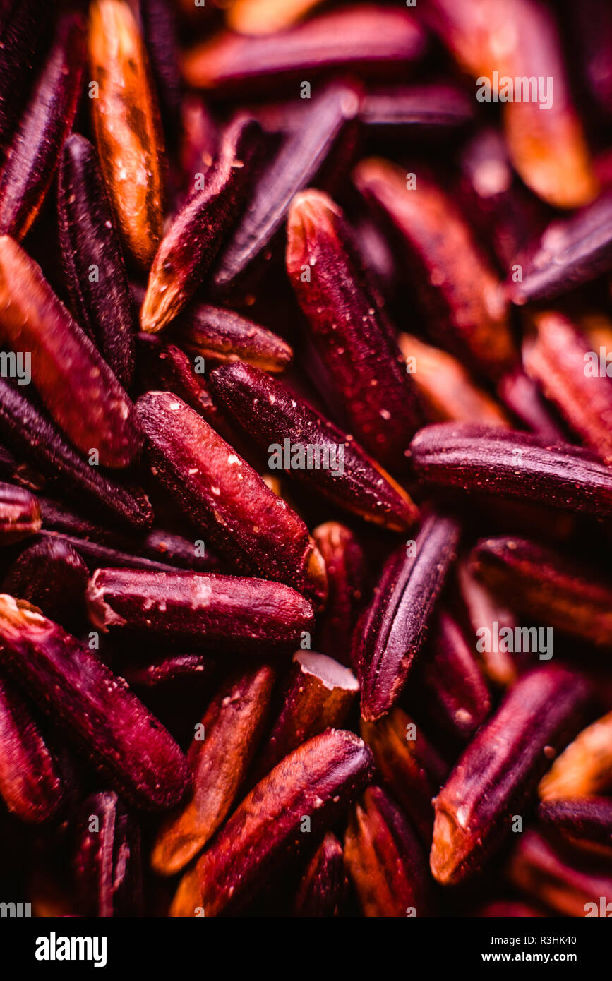 Pile of raw wild rice, black and ready to cook a healthy diet meal ...