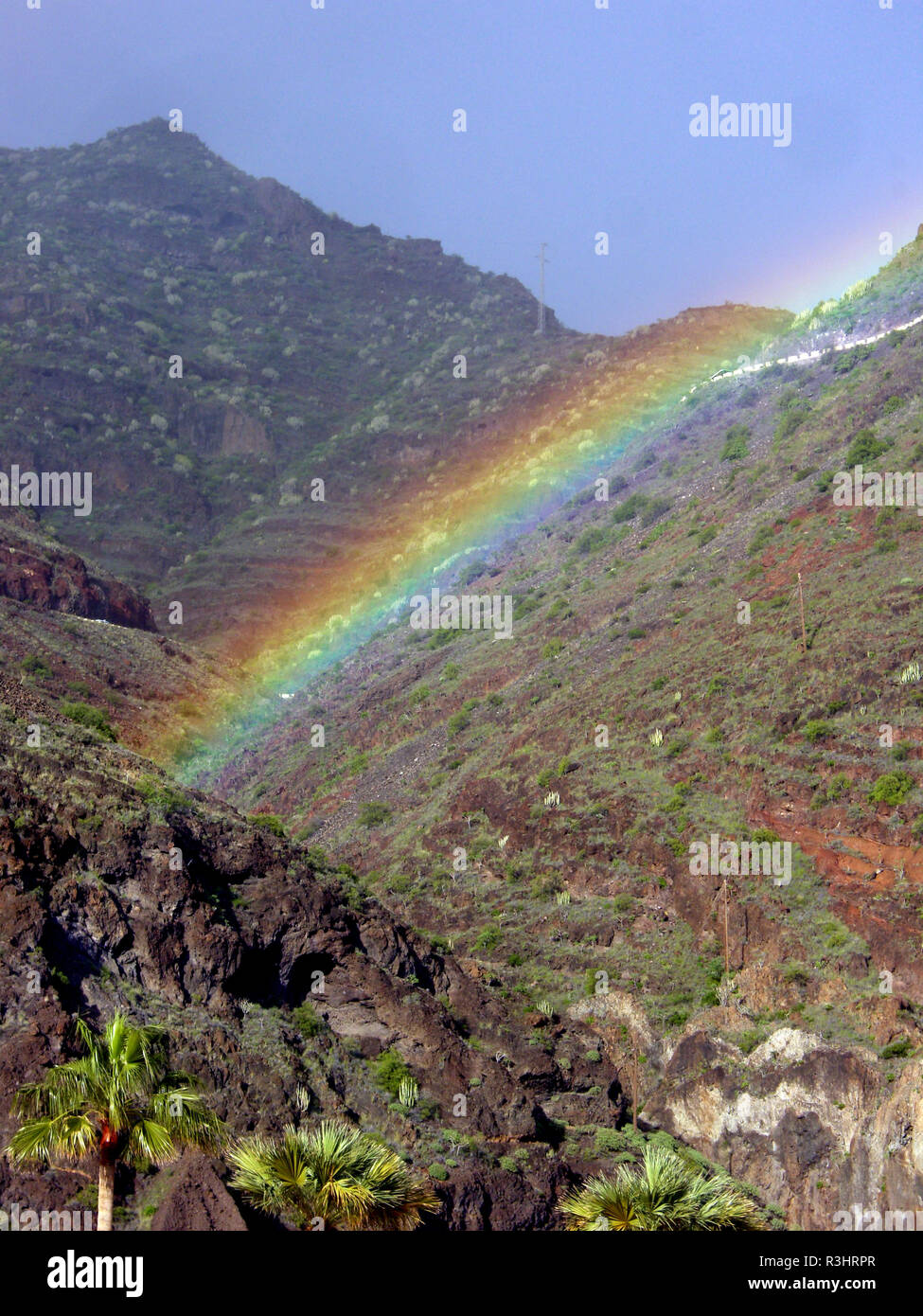 rainbow at the playa de las teresitas Stock Photo - Alamy