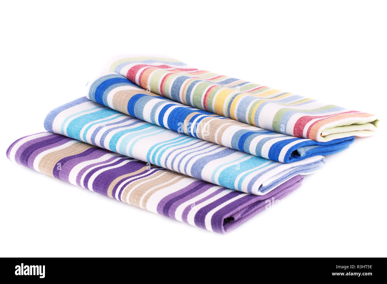 Colorful kitchen towels isolated on white background Stock Photo - Alamy