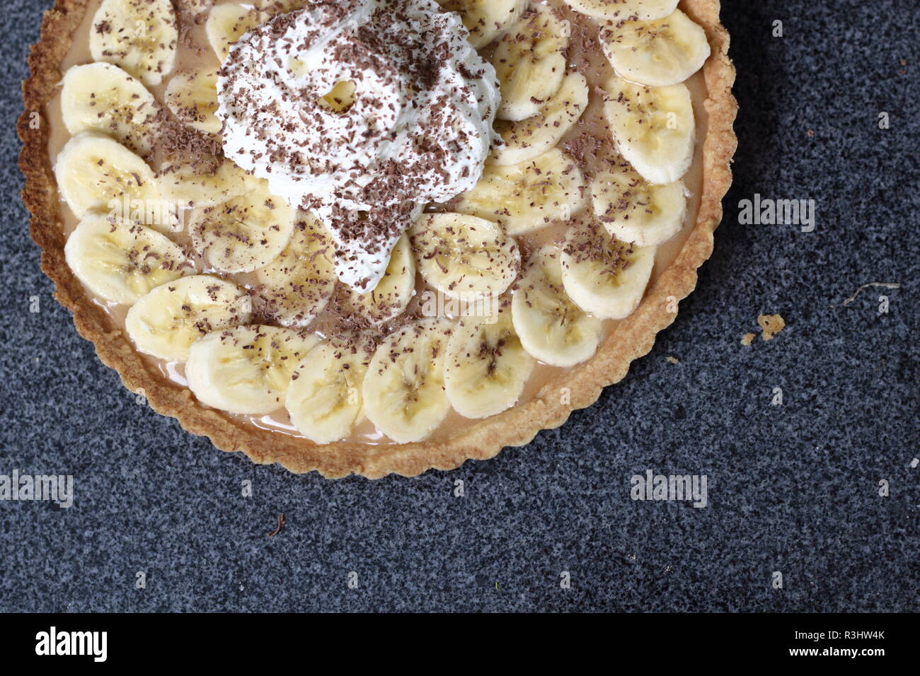 Sprinkle Topping with Grated Chocolate. Making Boston Banoffee Pie ...