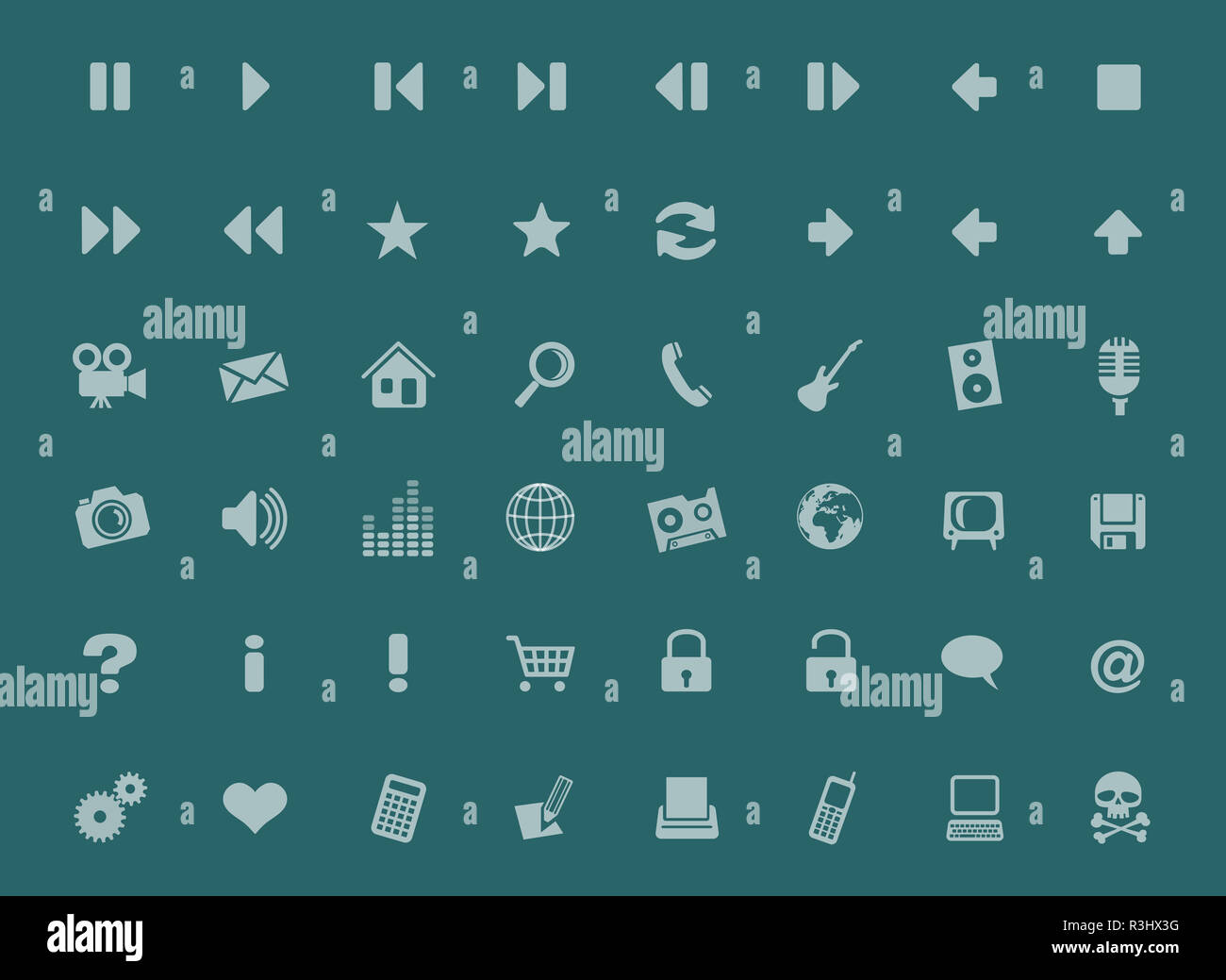 icon set green Stock Photo - Alamy