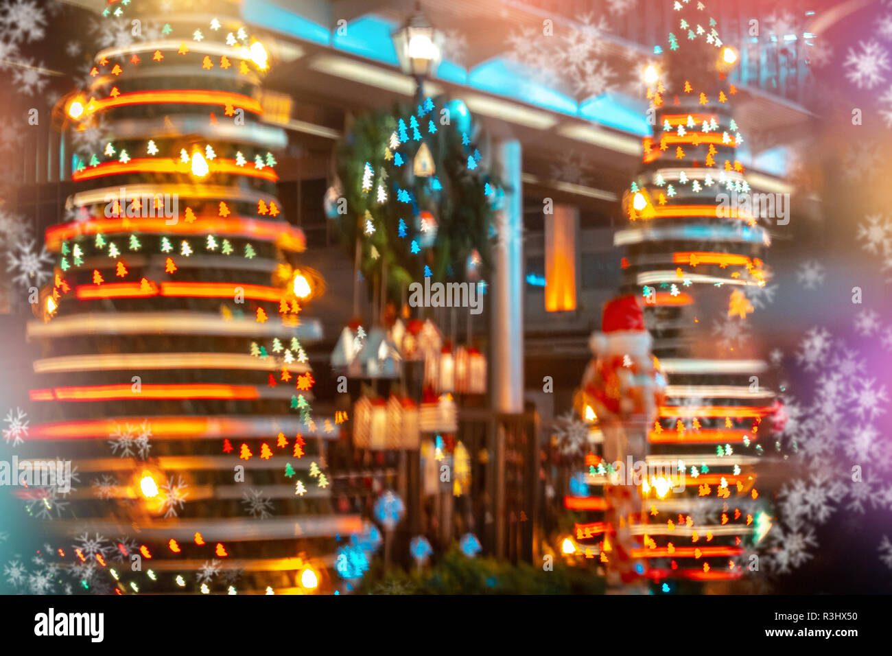 Christmas background with bokeh lights Stock Photo - Alamy