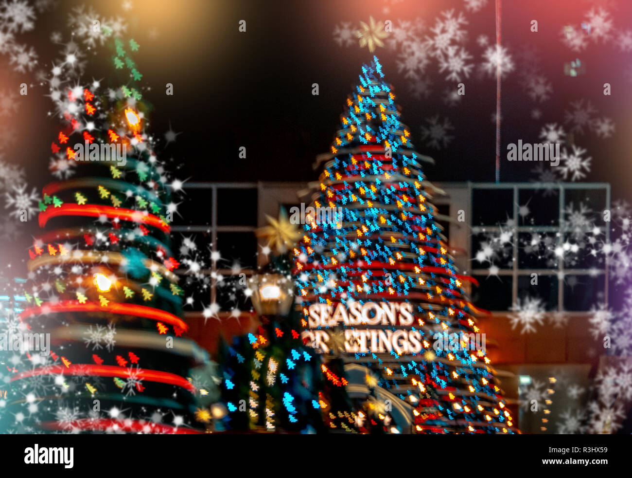 Christmas background with bokeh lights Stock Photo - Alamy