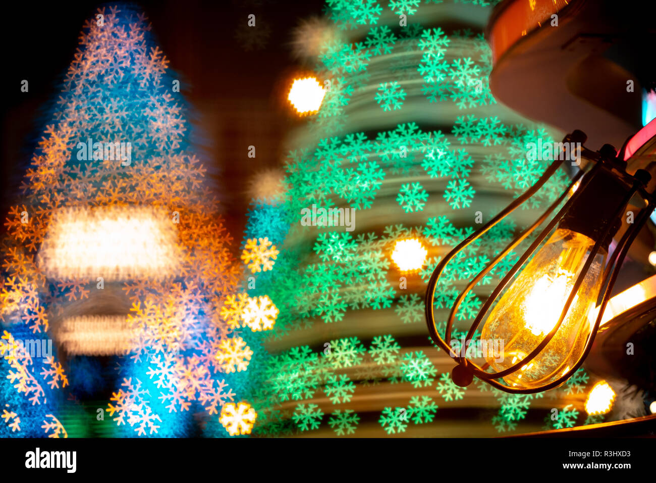 Christmas background with bokeh lights Stock Photo - Alamy