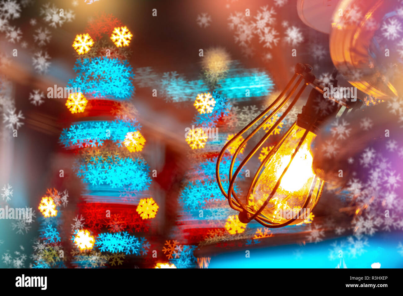 Christmas background with bokeh lights Stock Photo - Alamy