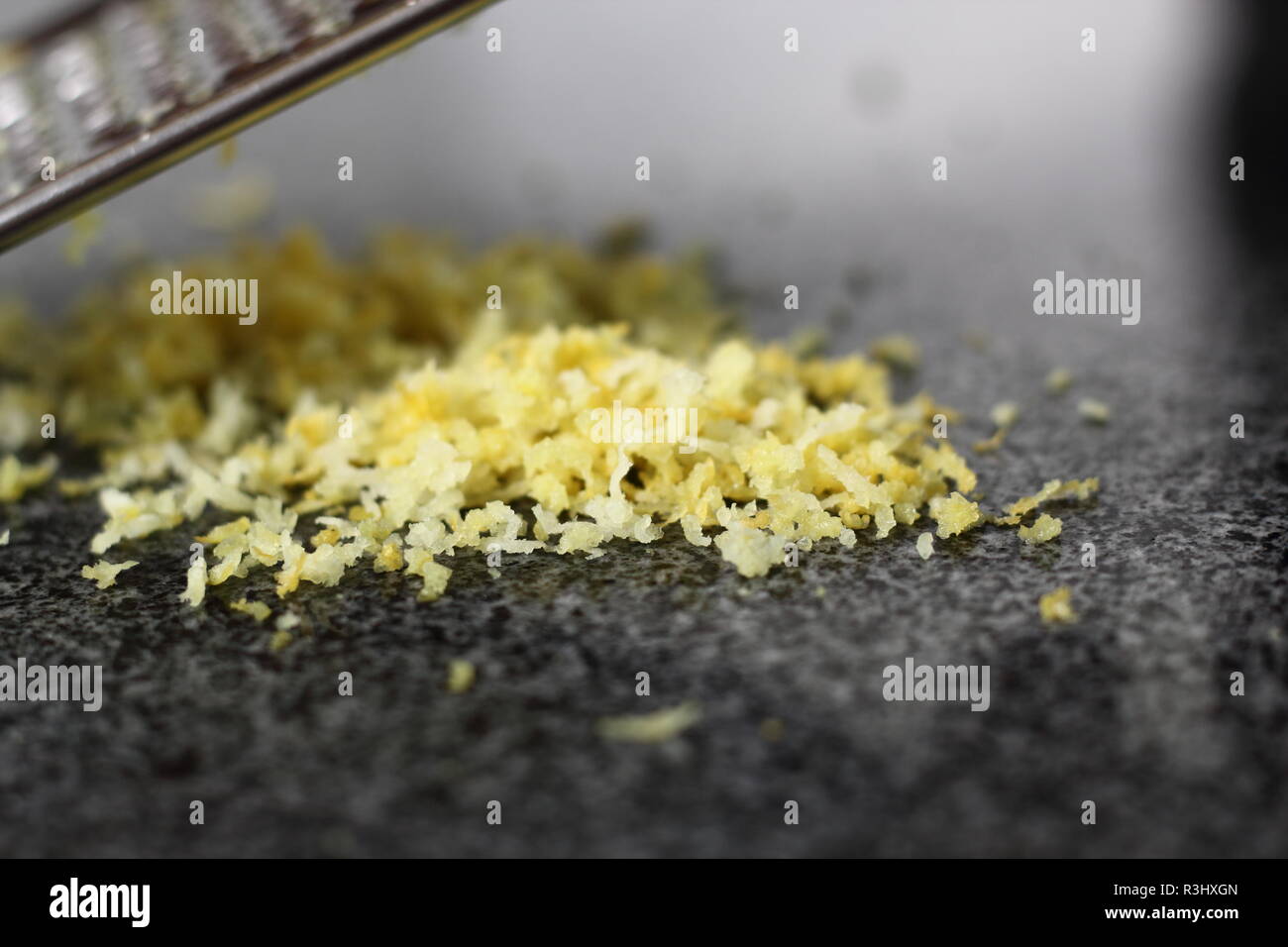 Grated lemon rind and grater. Making Shoofly Tart Series Stock Photo ...