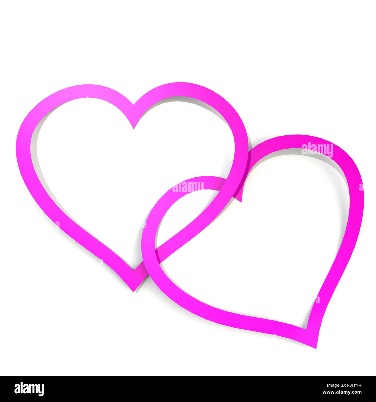 Two red overlapping heart Cut Out Stock Images & Pictures - Alamy