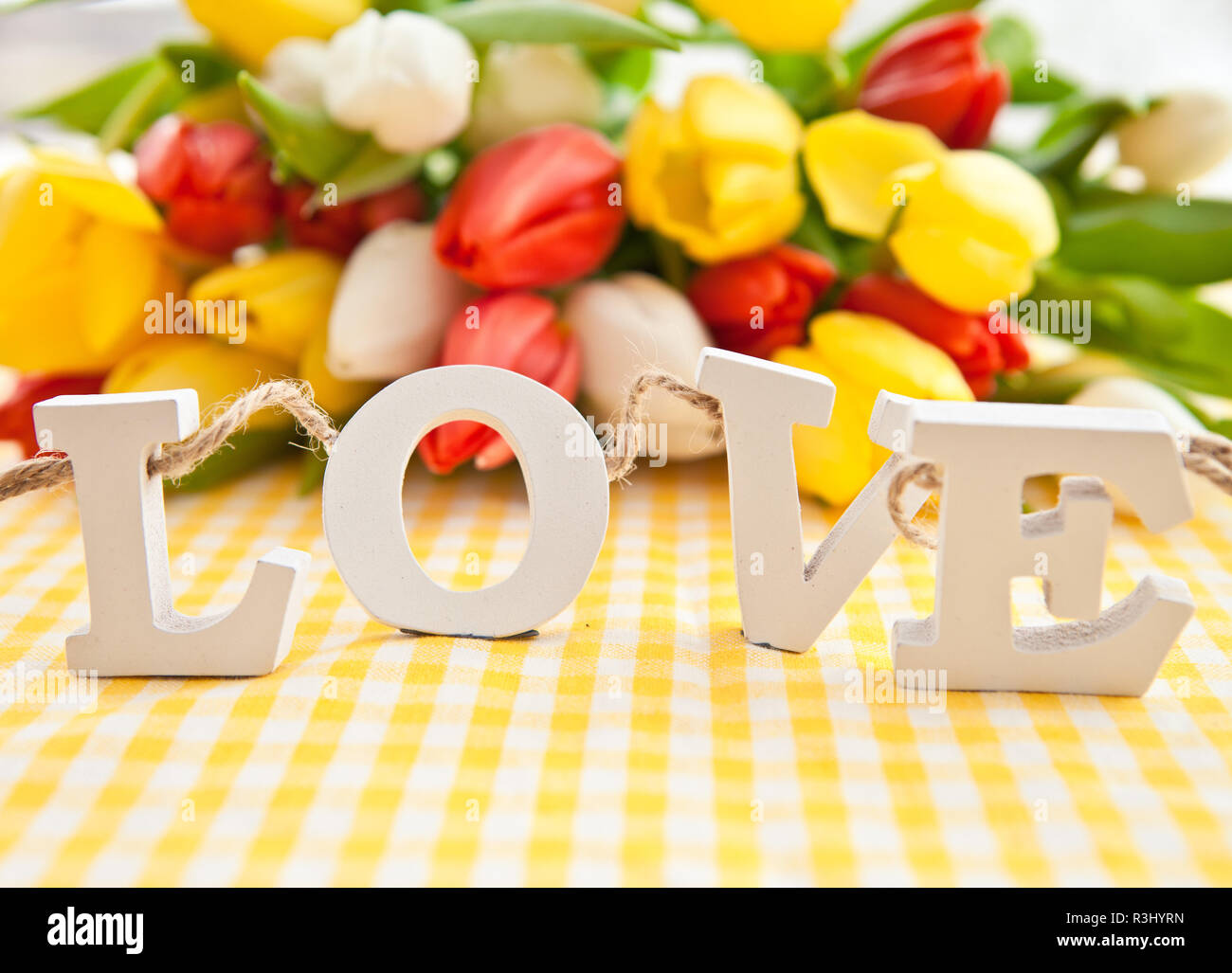 love in letters of wood Stock Photo - Alamy