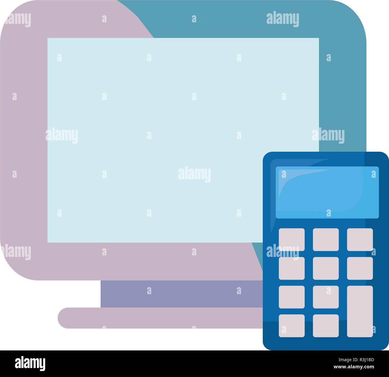 computer calculator on white background vector illustration Stock ...
