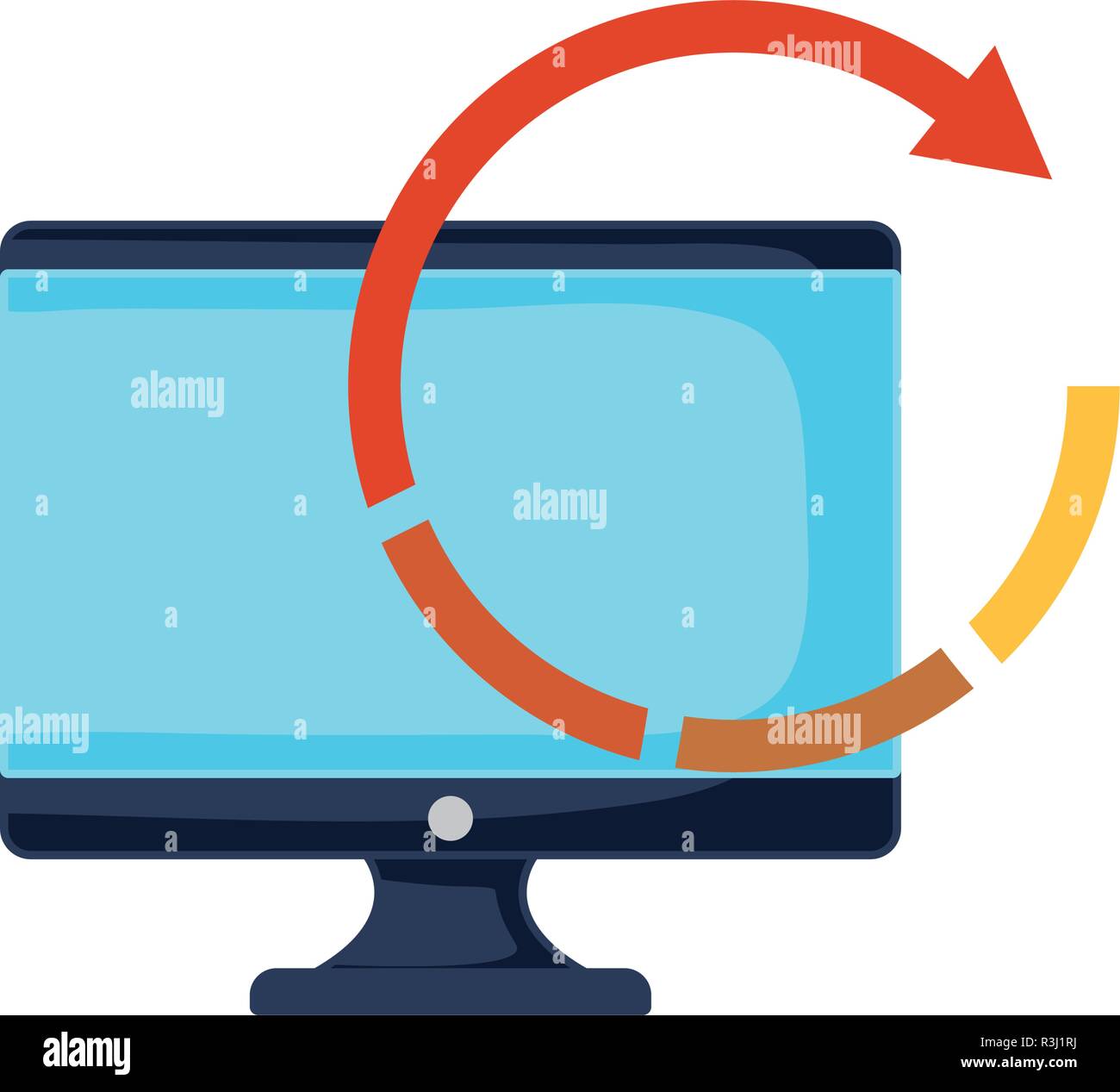 computer refresh arrow on white background vector illustration Stock ...