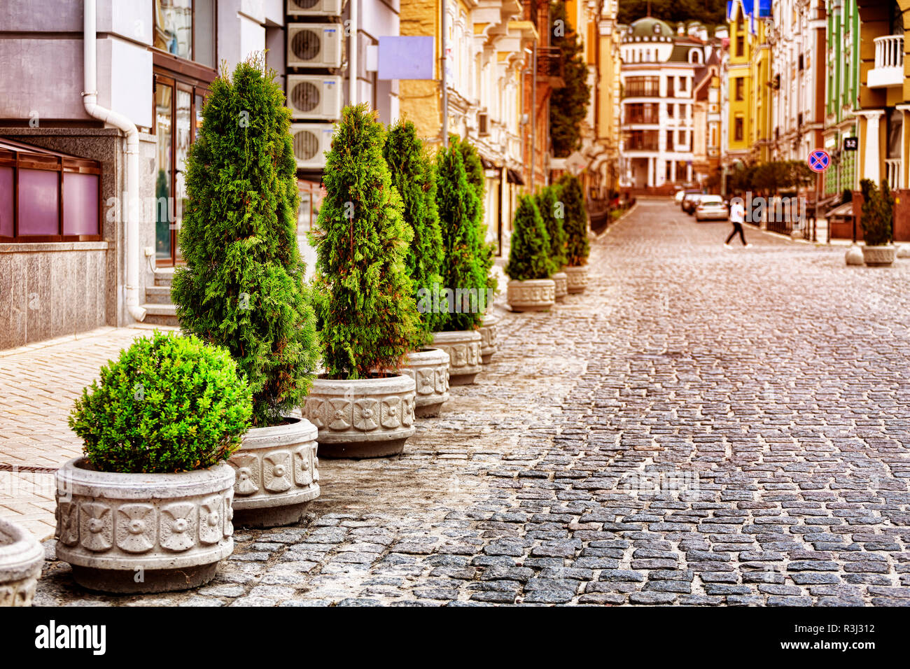 Landscape modern design in tourist European city Stock Photo - Alamy