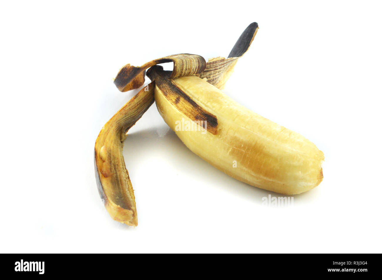 Over ripe banana / fruit of peeled banana ripe isolated on white ...