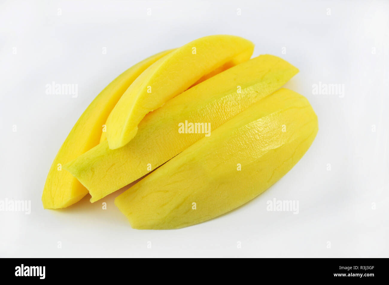 slice fresh mango isolated / ripe mango yellow tropical fruit slice ...