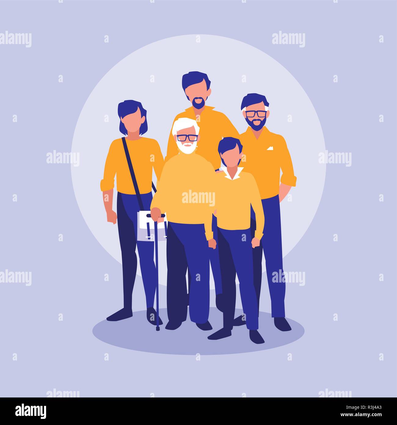 family members together characters vector illustration design Stock ...