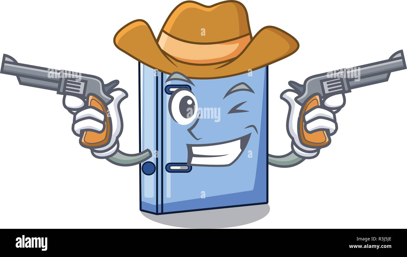 Cowboy office binder with on metal cartoon Stock Vector Image & Art - Alamy