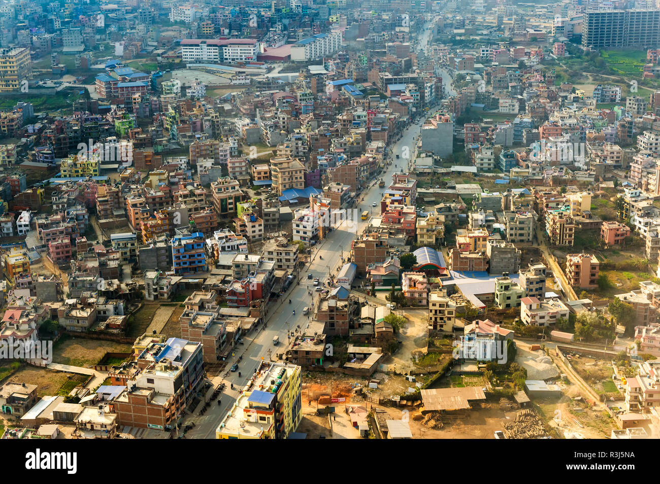 Aerial view, Kathmandu, Nepal Stock Photo - Alamy