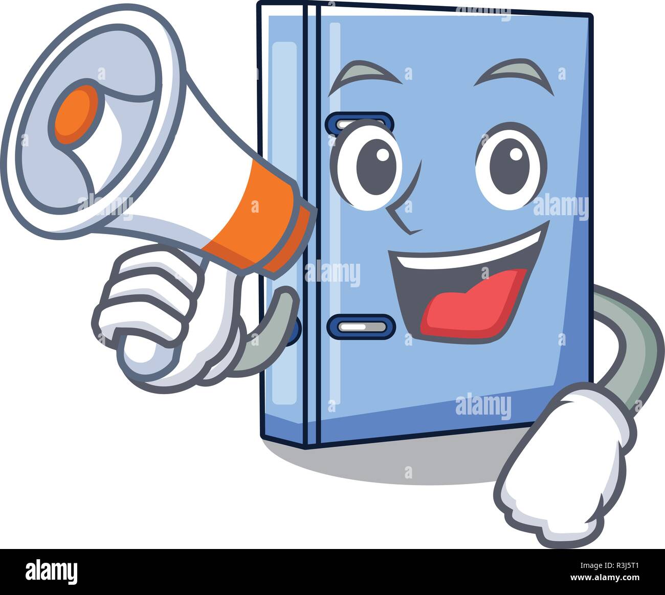 With megaphone office binder with on metal cartoon Stock Vector Image ...