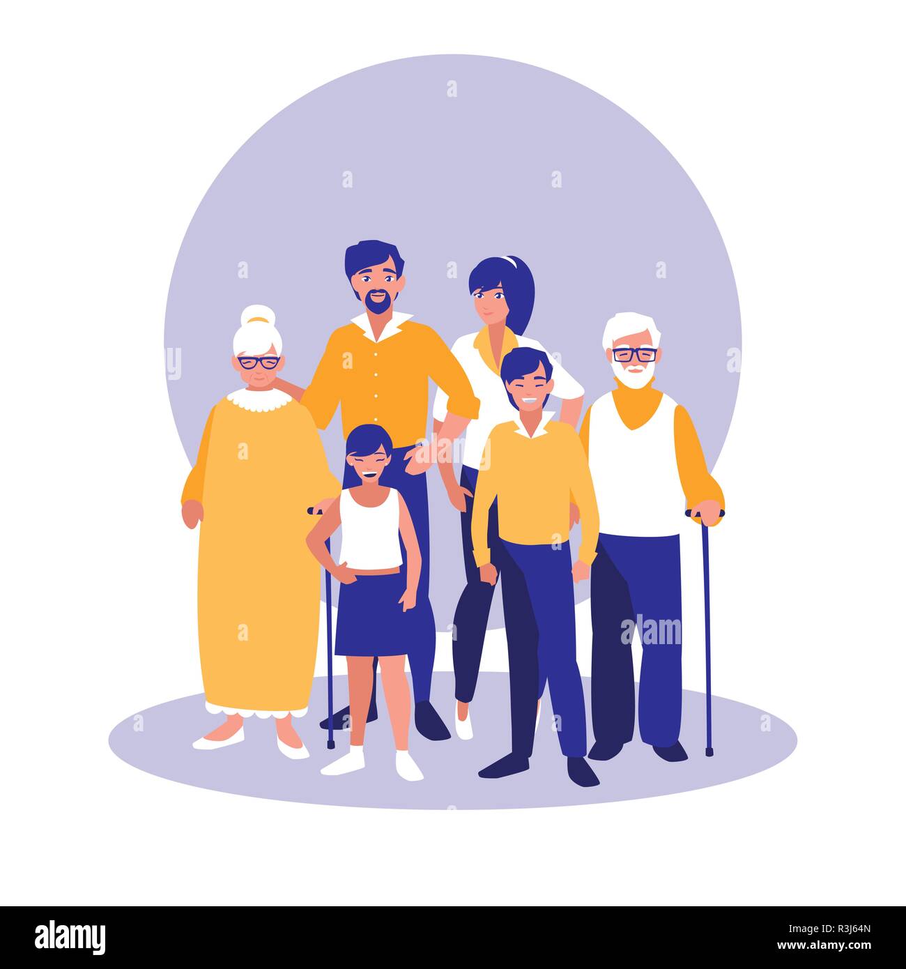 group of family members characters vector illustration design Stock ...