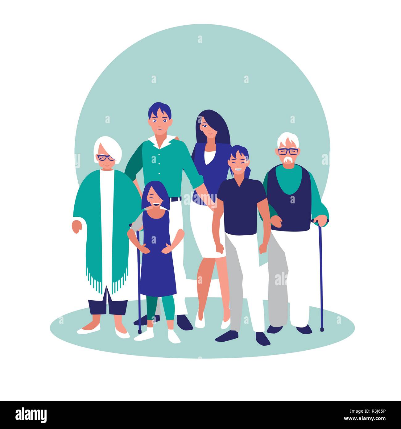 group of family members characters vector illustration design Stock ...