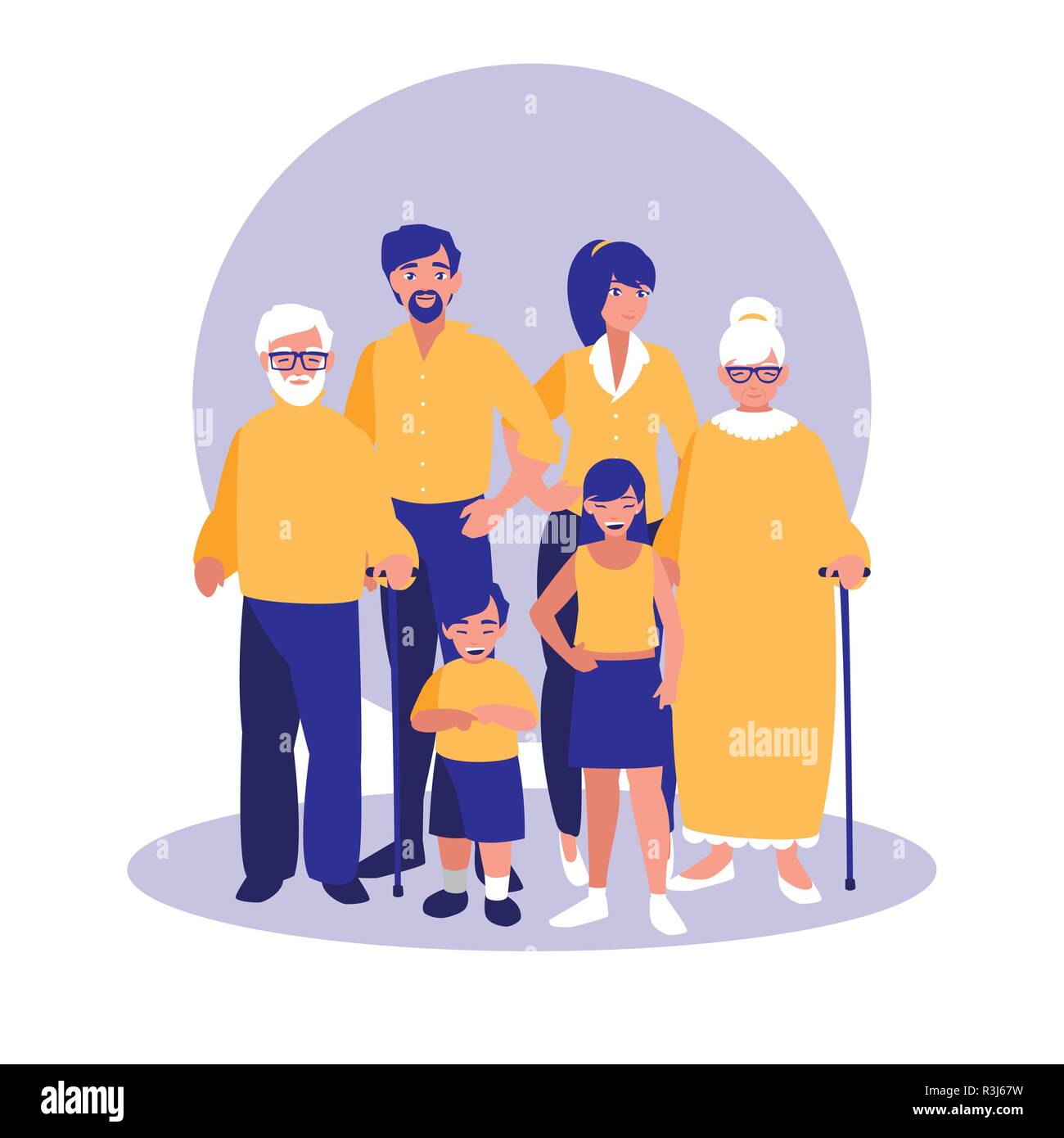group of family members characters vector illustration design Stock ...