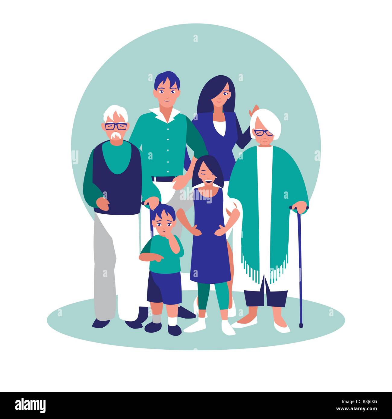 group of family members characters vector illustration design Stock ...