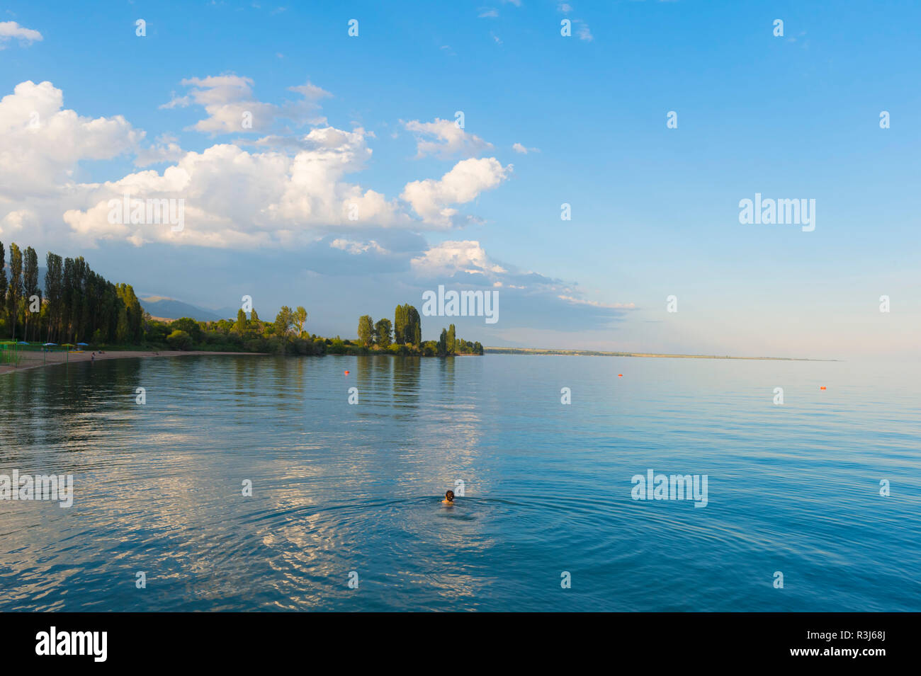 Karven resort beach, Issyk Kul lake, Kyrgyzstan Stock Photo - Alamy