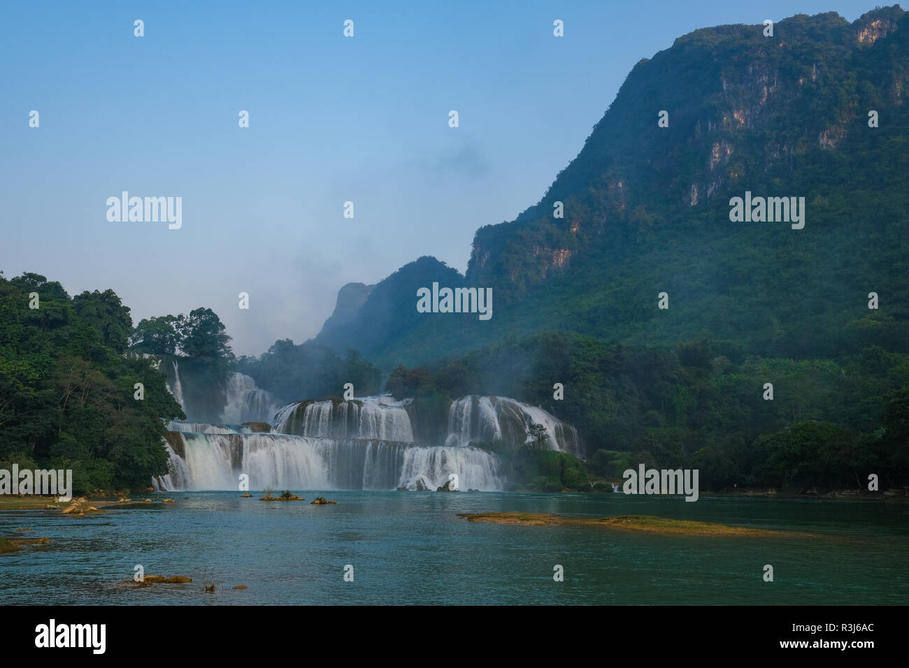 Beautiful waterfall. Ban Gioc waterfall, Detian waterfall is a ...