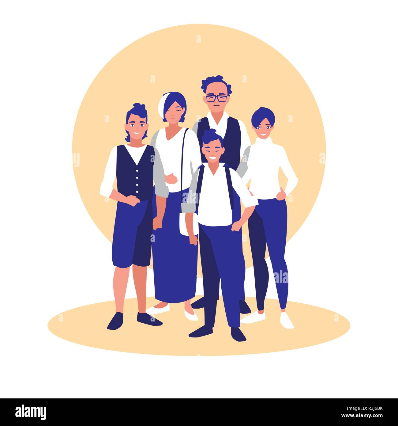 group of family members characters vector illustration design Stock ...