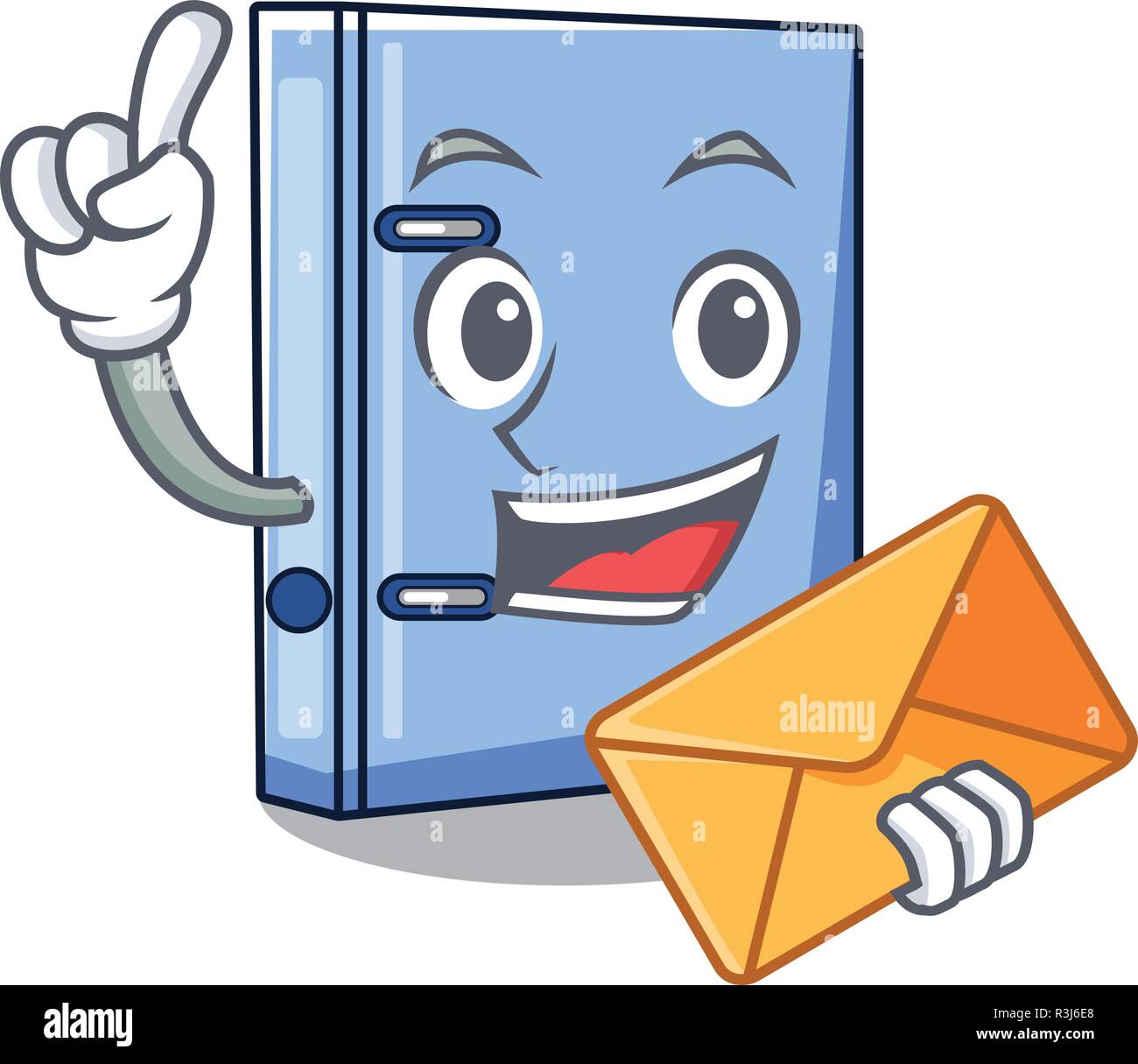 With envelope office binder with file character funny Stock Vector ...