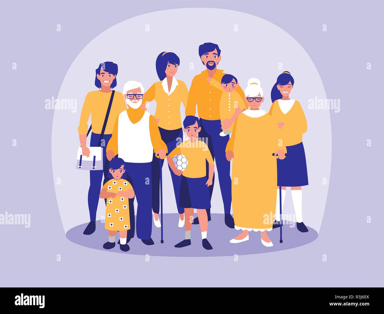 group of family members characters vector illustration design Stock ...