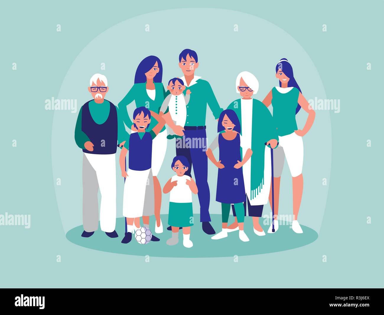 group of family members characters vector illustration design Stock ...