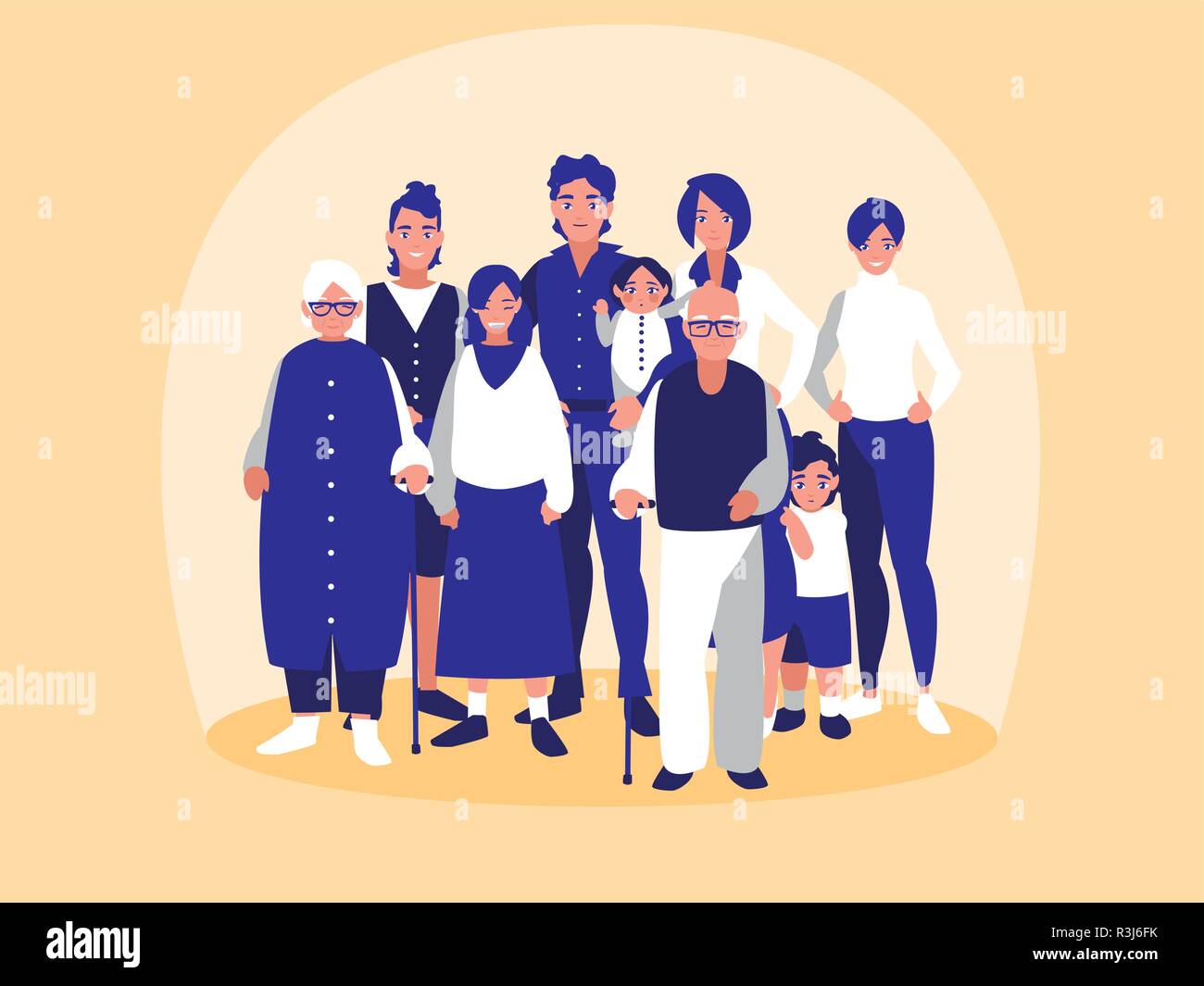 group of family members characters vector illustration design Stock ...