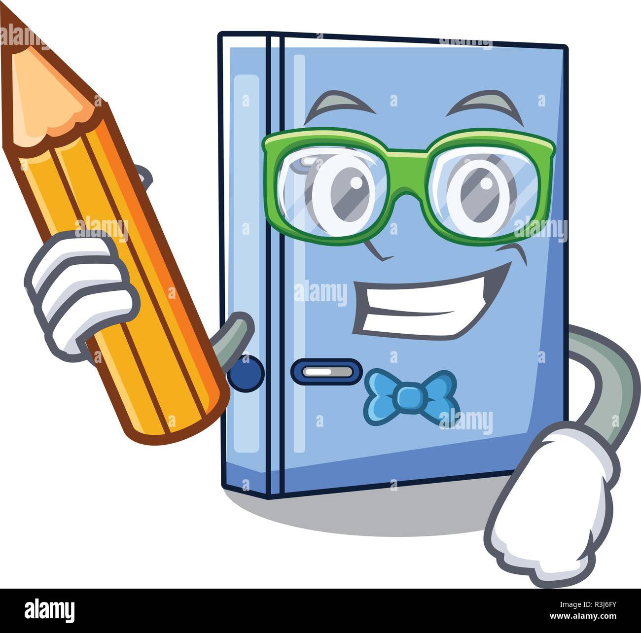 Student office binder with file character funny Stock Vector Image ...