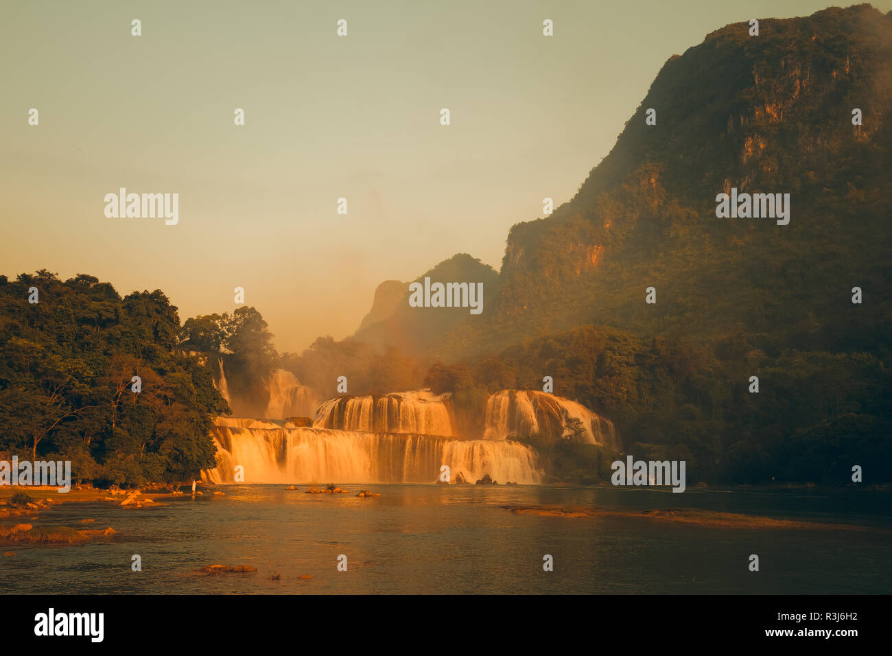 Beautiful waterfall. Ban Gioc waterfall, Detian waterfall is a ...