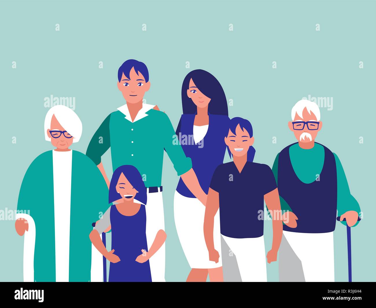 group of family members characters vector illustration design Stock ...