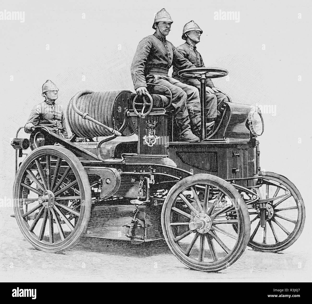 Electric material of the Paris Firemen, Electrical Pump, French weekly ...