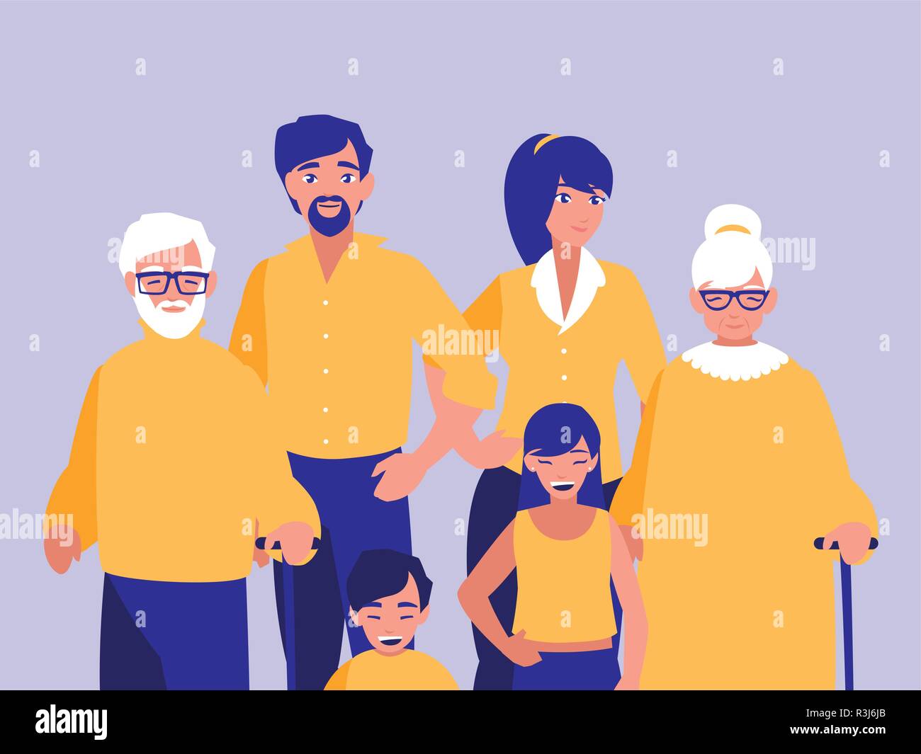 group of family members characters vector illustration design Stock ...