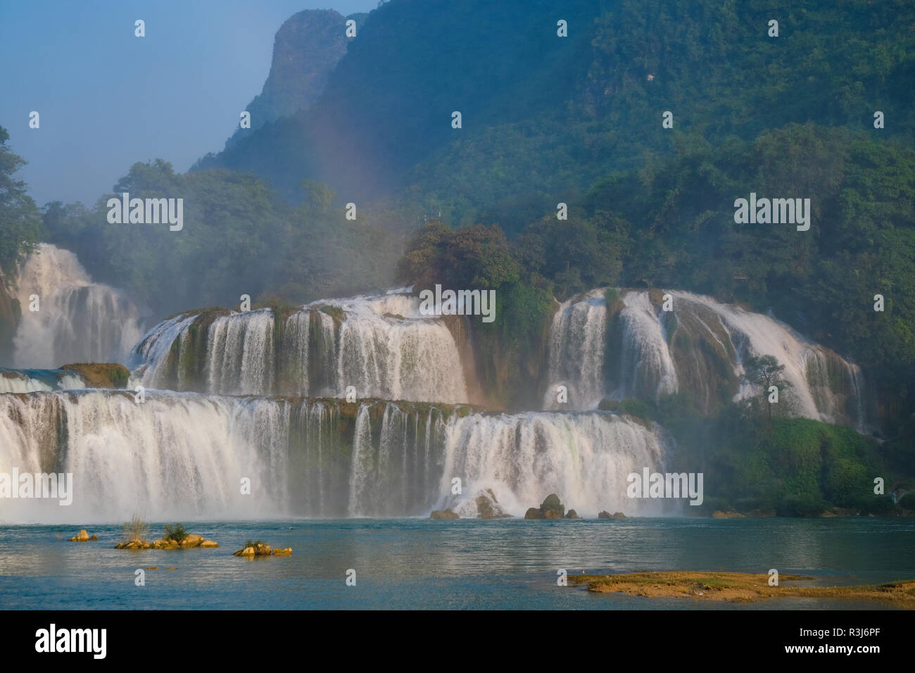 Beautiful waterfall. Ban Gioc waterfall, Detian waterfall is a ...