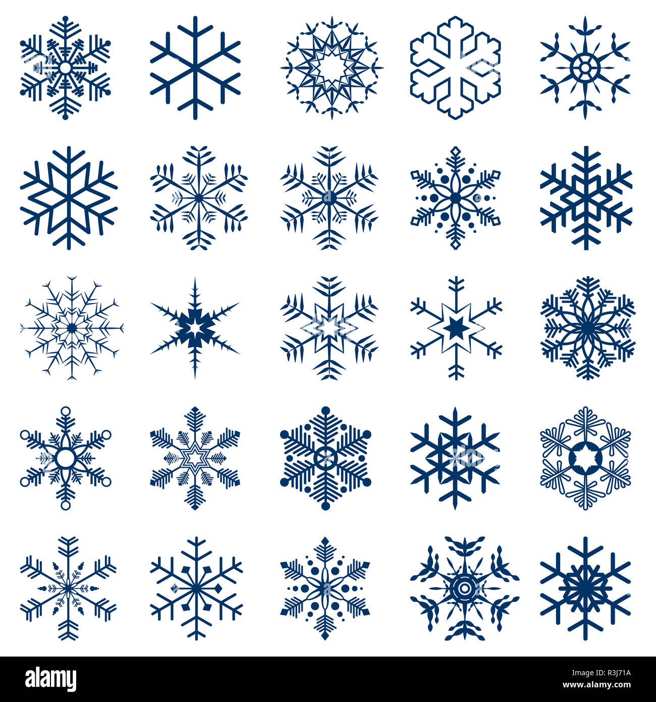Collection different blue snowflakes hi-res stock photography and ...